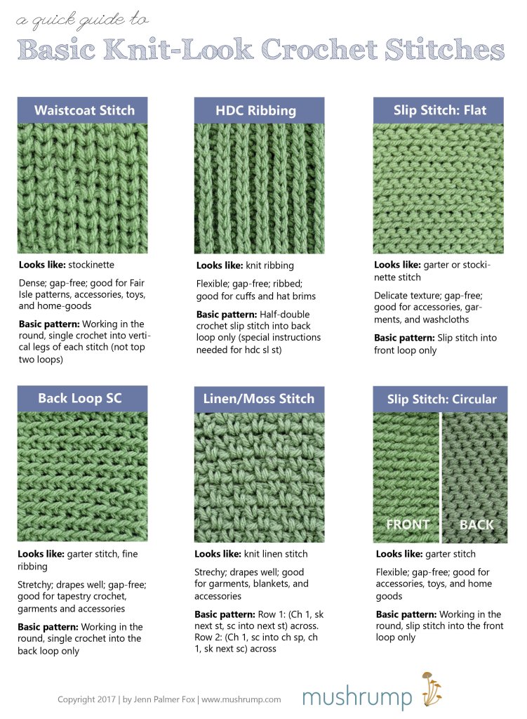A Quick Guide to Knit-Look Crochet Stitches